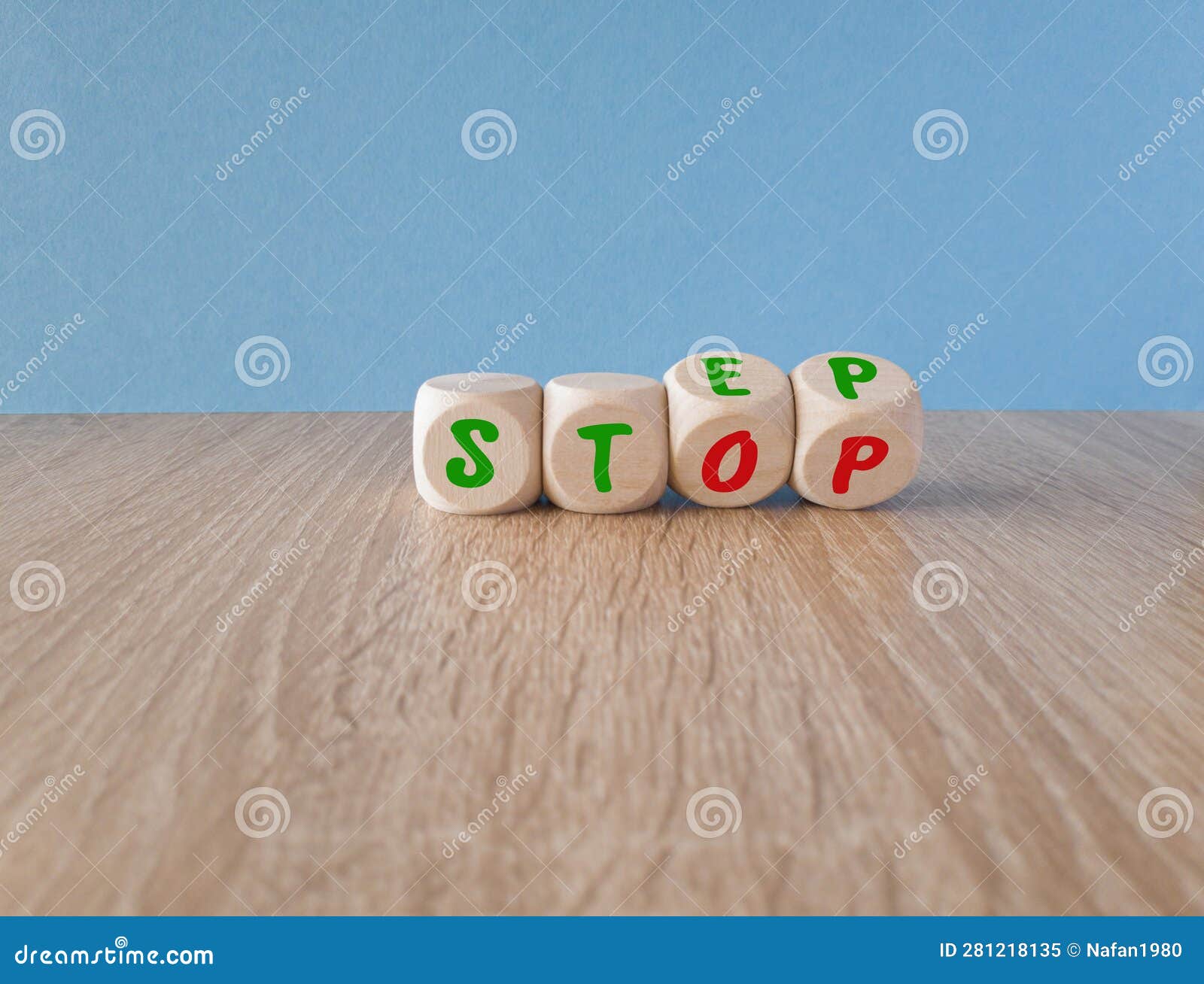 Stop or Next Step Symbol. Turned Cubes and Changes the Word Stop To ...