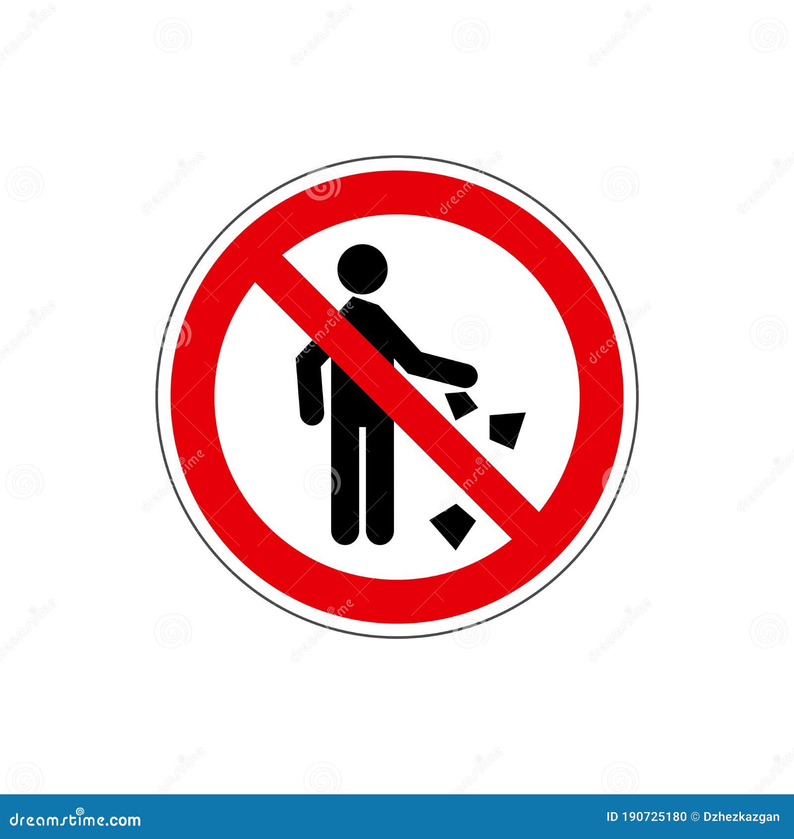 STOP! No. it is Forbidden To Throw Garbage. Vector. the Icon with a Red ...