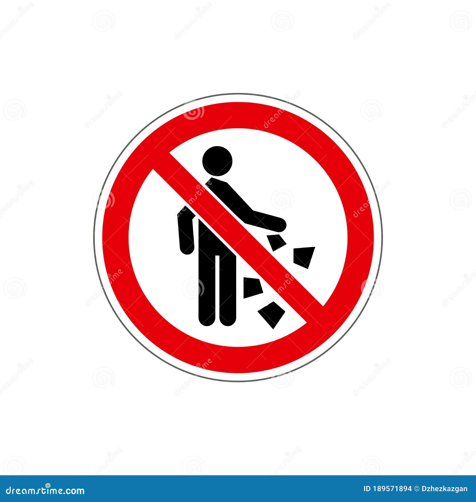 STOP! No. it is Forbidden To Throw Garbage. Vector. the Icon with a Red ...