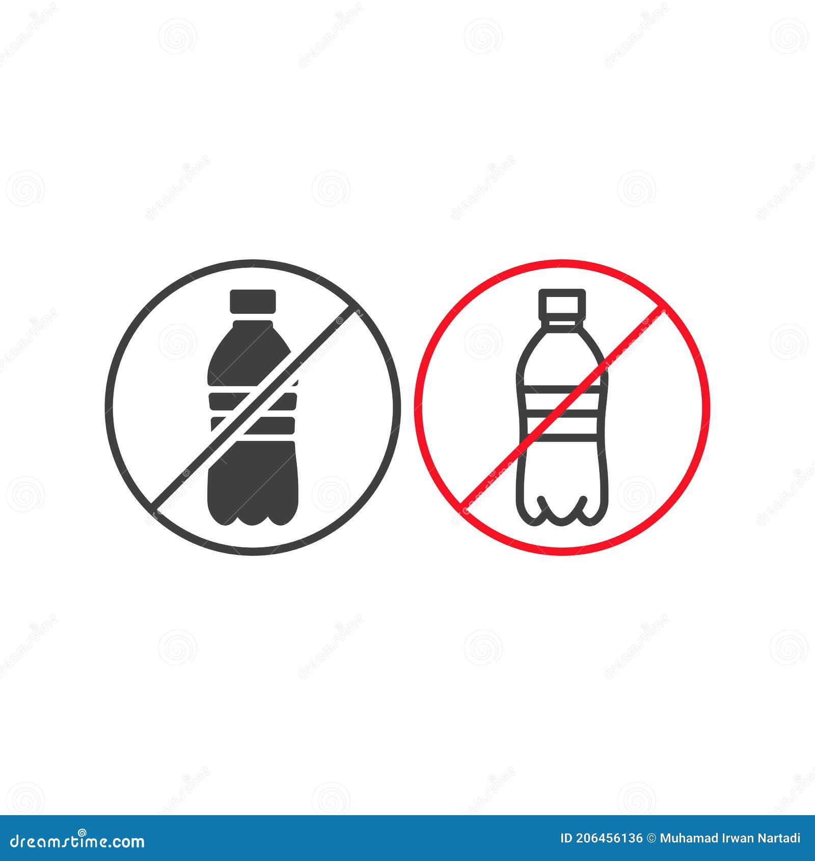 Stop, No Plastic Bottle Sign. Vector Icon Template Stock Vector ...