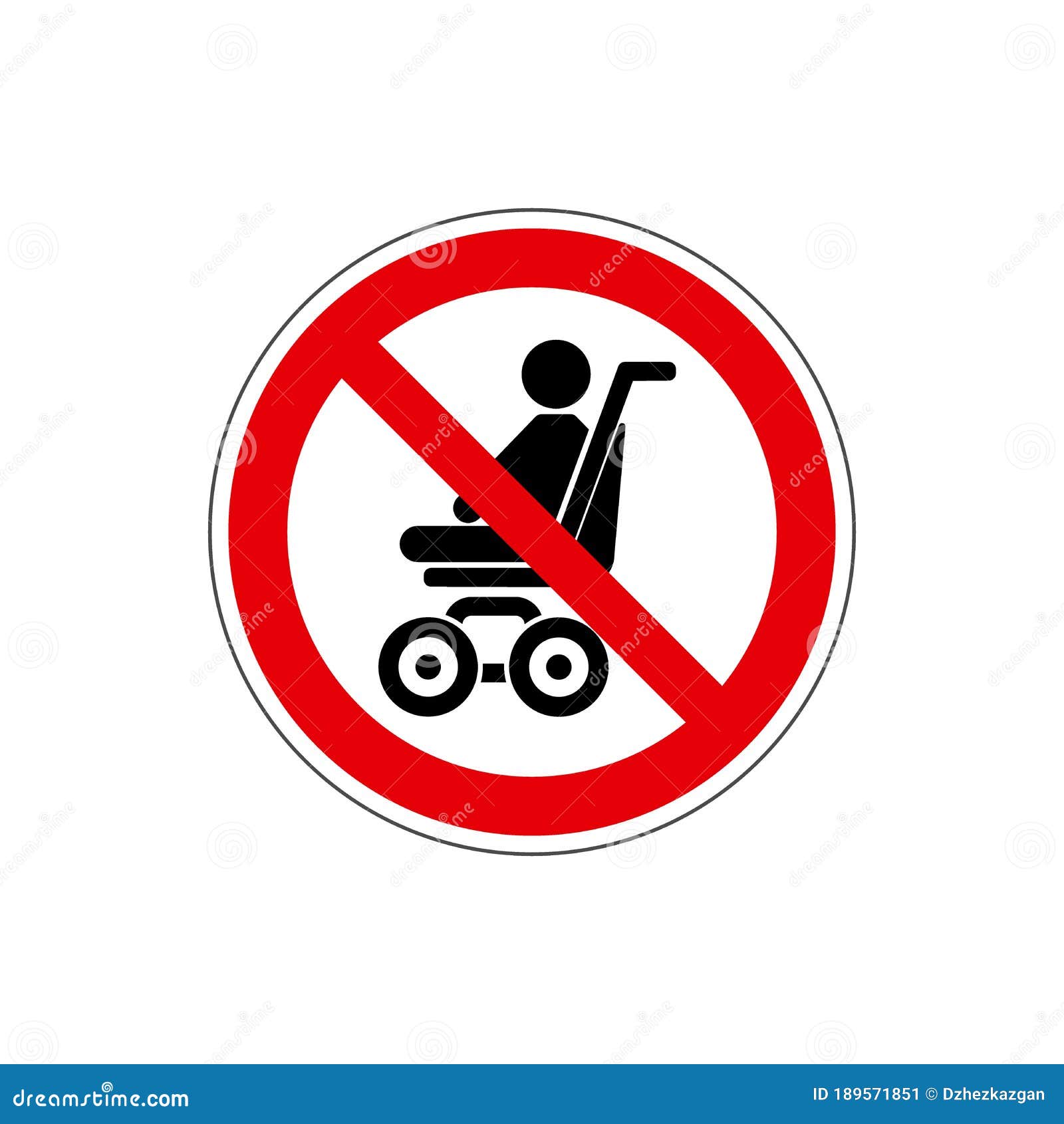 STOP! No Strollers Or Pushchair. VECTOR. The Icon With A Red Contour On ...