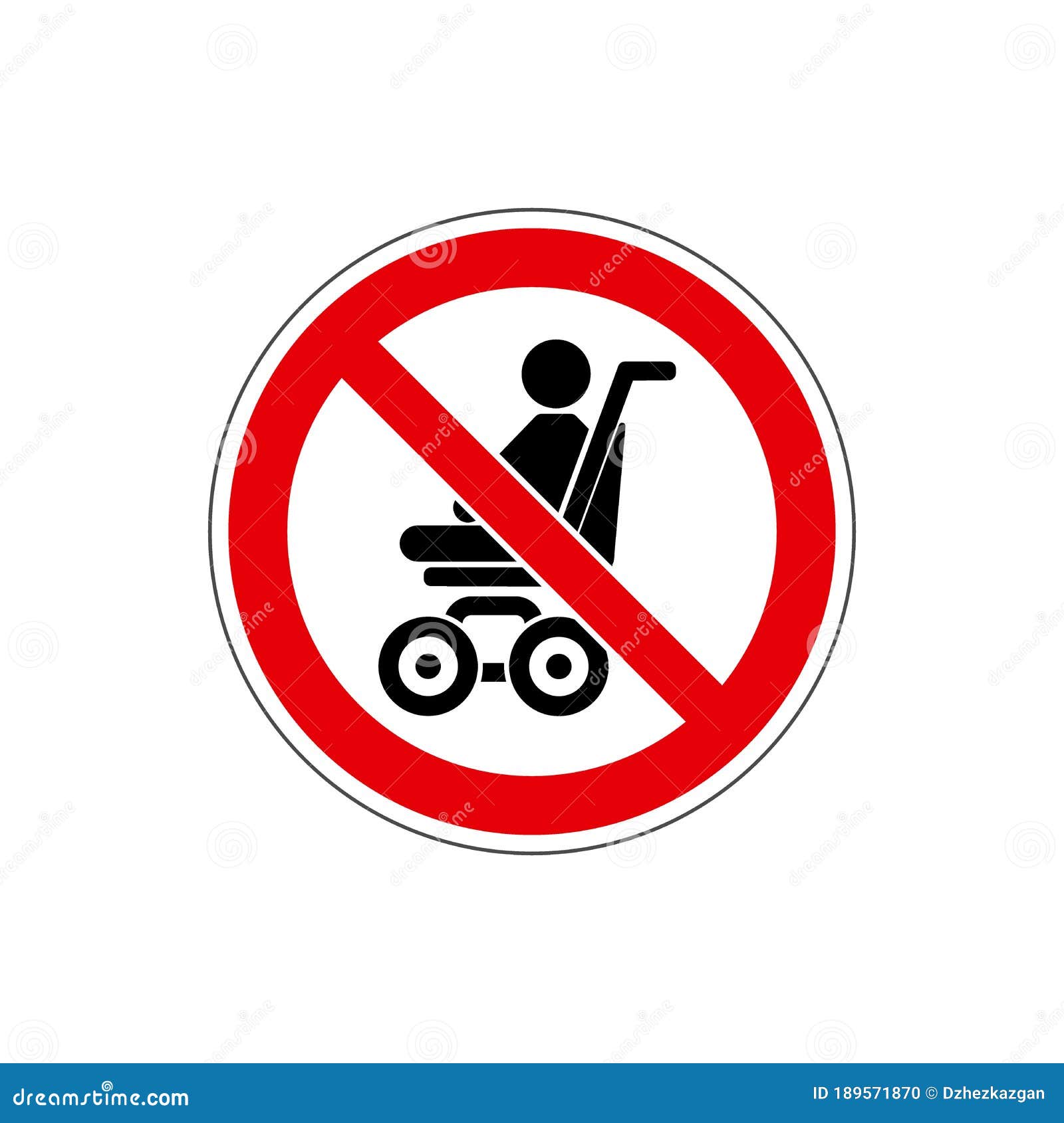 STOP! No Strollers Or Pushchair. VECTOR. The Icon With A Red Contour On ...