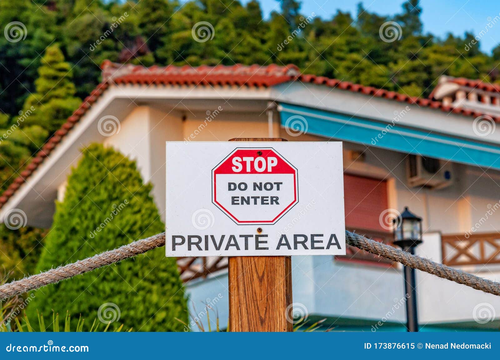 Sign Stop the Not Enter Private Area Stock Image - Image of finance ...