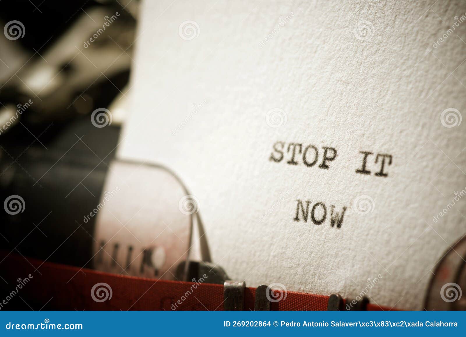 Stop it now stock photo. Image of sentence, page, text - 269202864