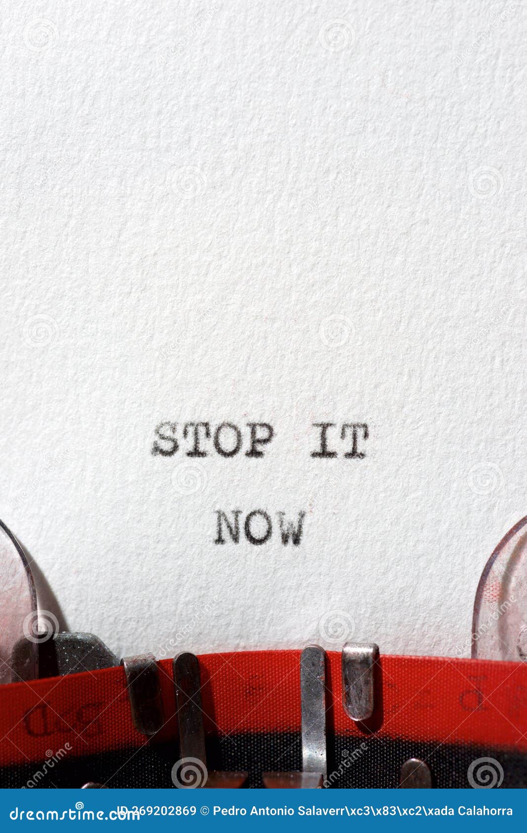 Stop it now stock image. Image of phrase, word, sentence - 269202869
