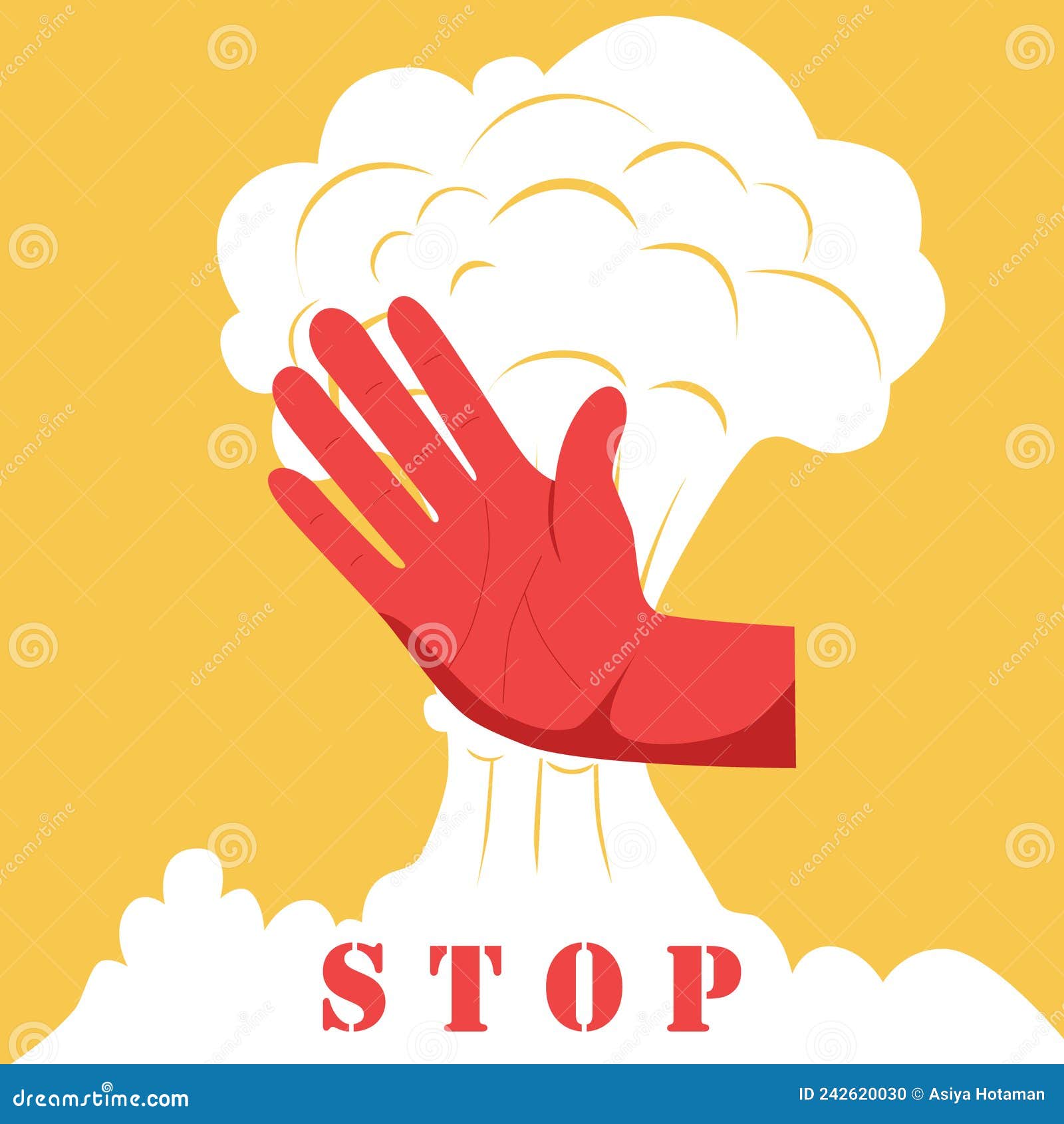 Stop Nuclear Weapons Banner. Atomic Bomb Explosion Stock Vector ...