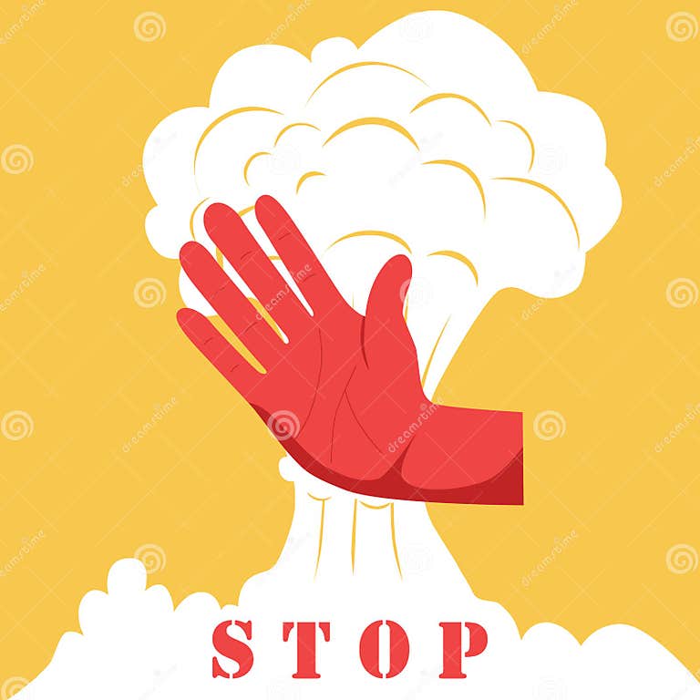 Stop Nuclear Weapons Banner. Atomic Bomb Explosion Stock Vector ...