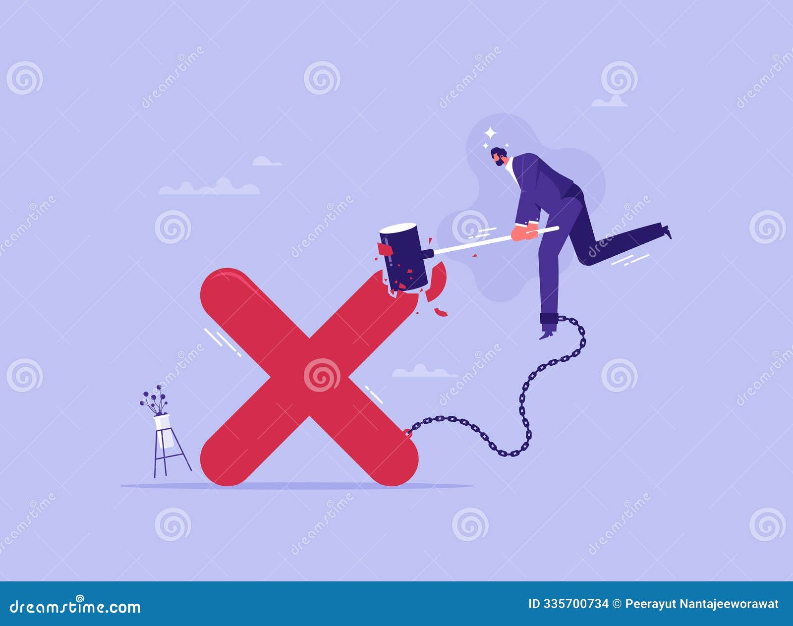Stop Obsessing Over Mistakes Concept Stock Illustration - Illustration ...
