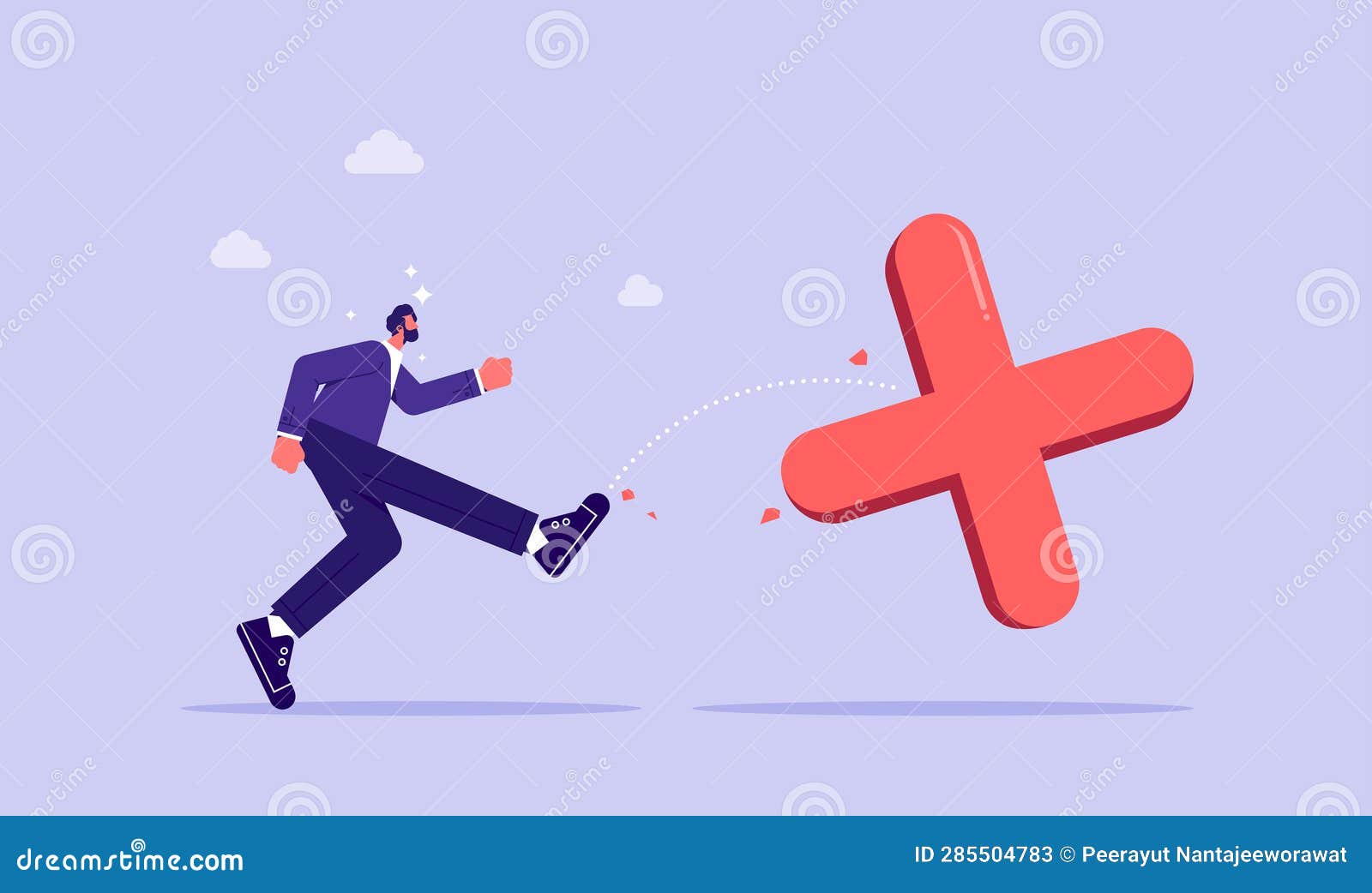 Stop Obsessing Over Mistakes Concept, Flat Vector Illustration Stock ...