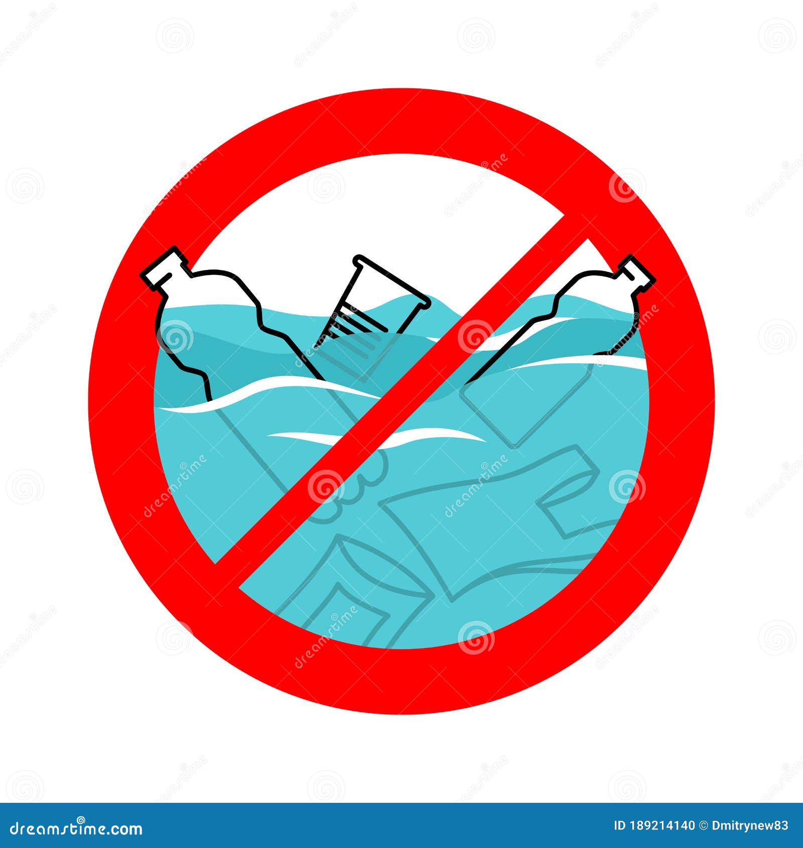 Stop Ocean-clogging with Plastic Trash Eco Sign Stock Vector ...