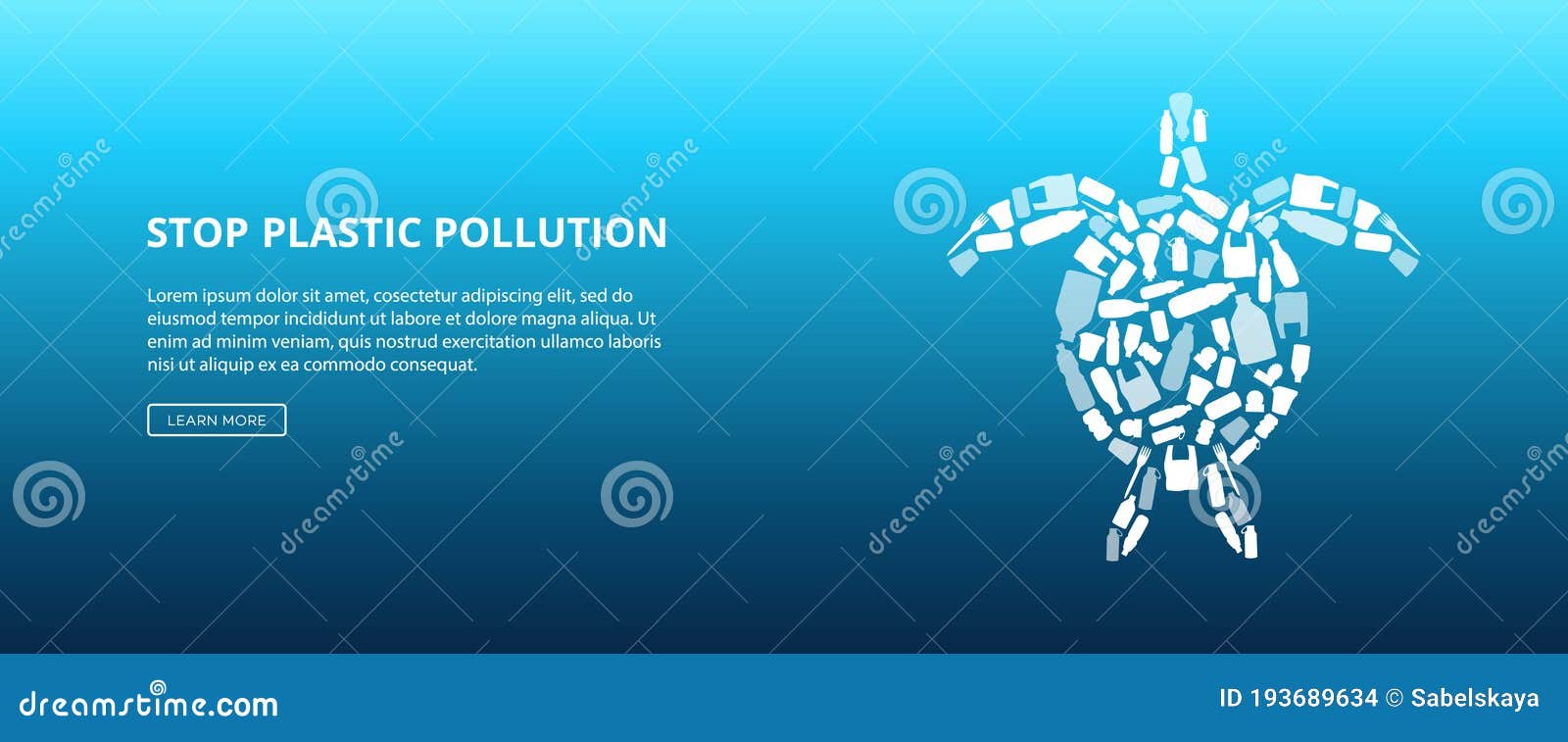 Stop Ocean Water Pollution - Turtle Shape Made of Single Use Plastic ...