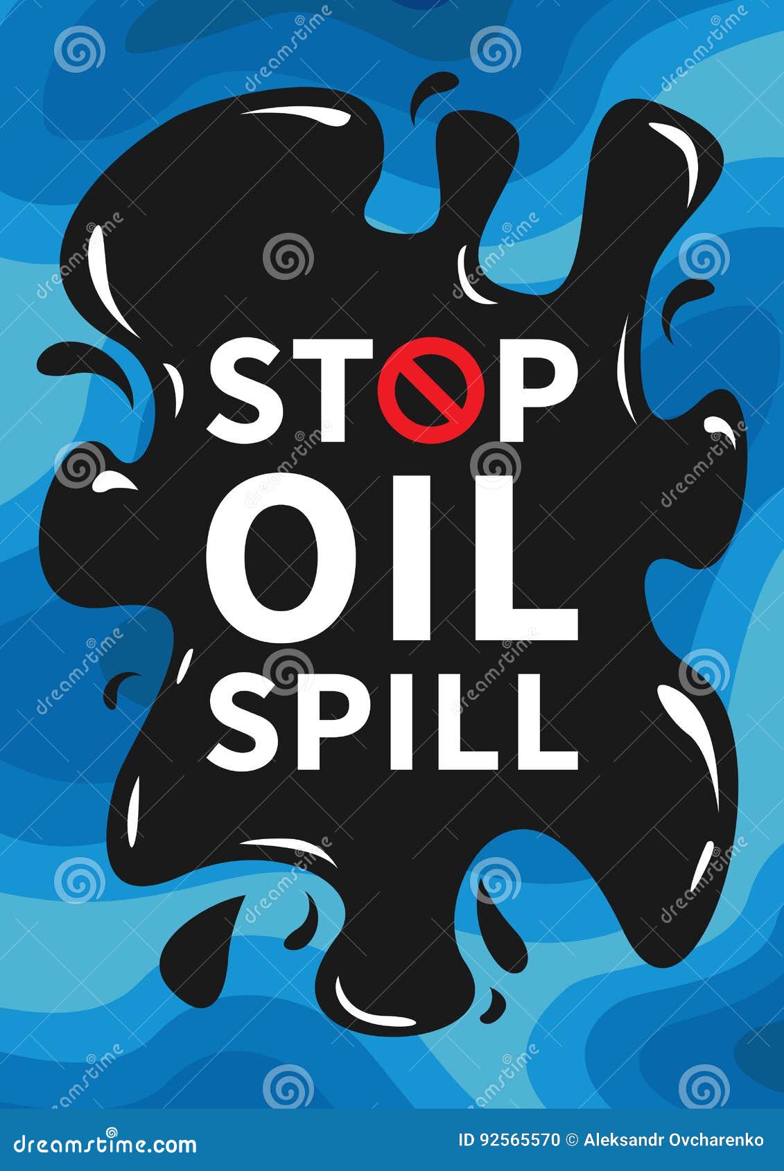 Stop Oil Spill Vector Illustration Stock Vector - Illustration of ...