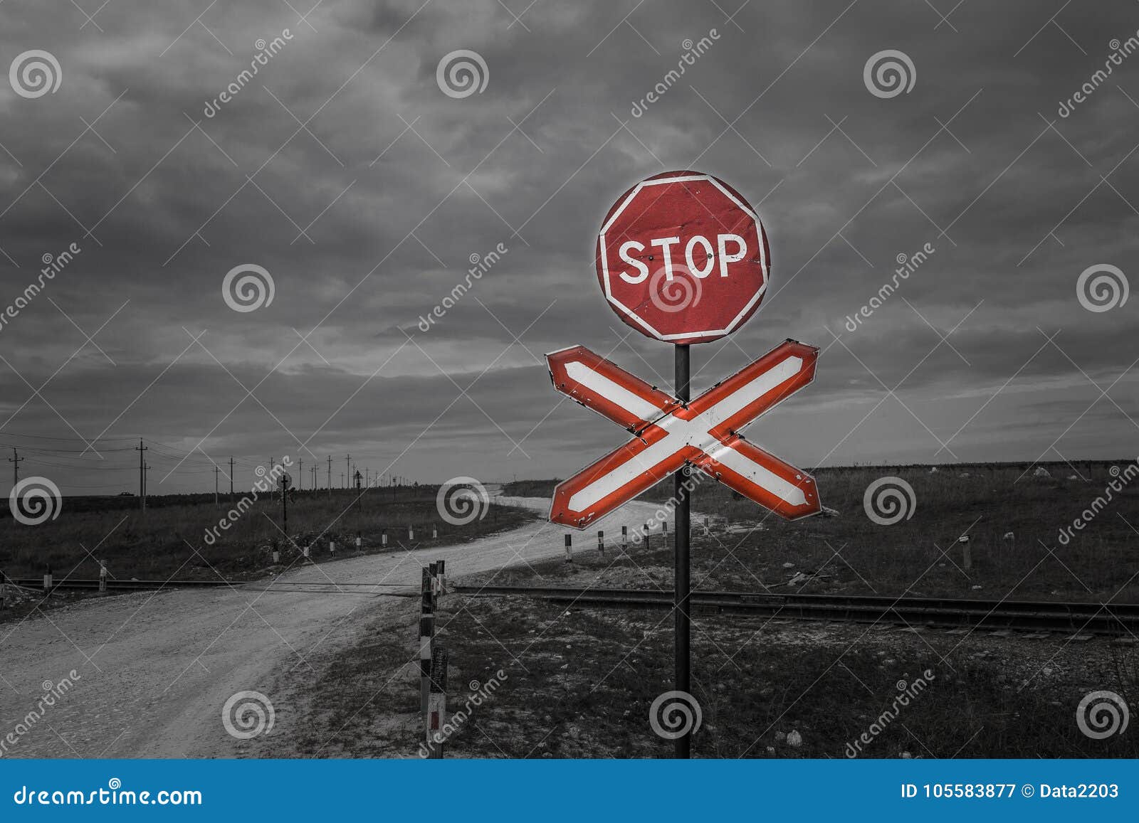 Stop. Old red road sign stock image. Image of intersection - 105583877