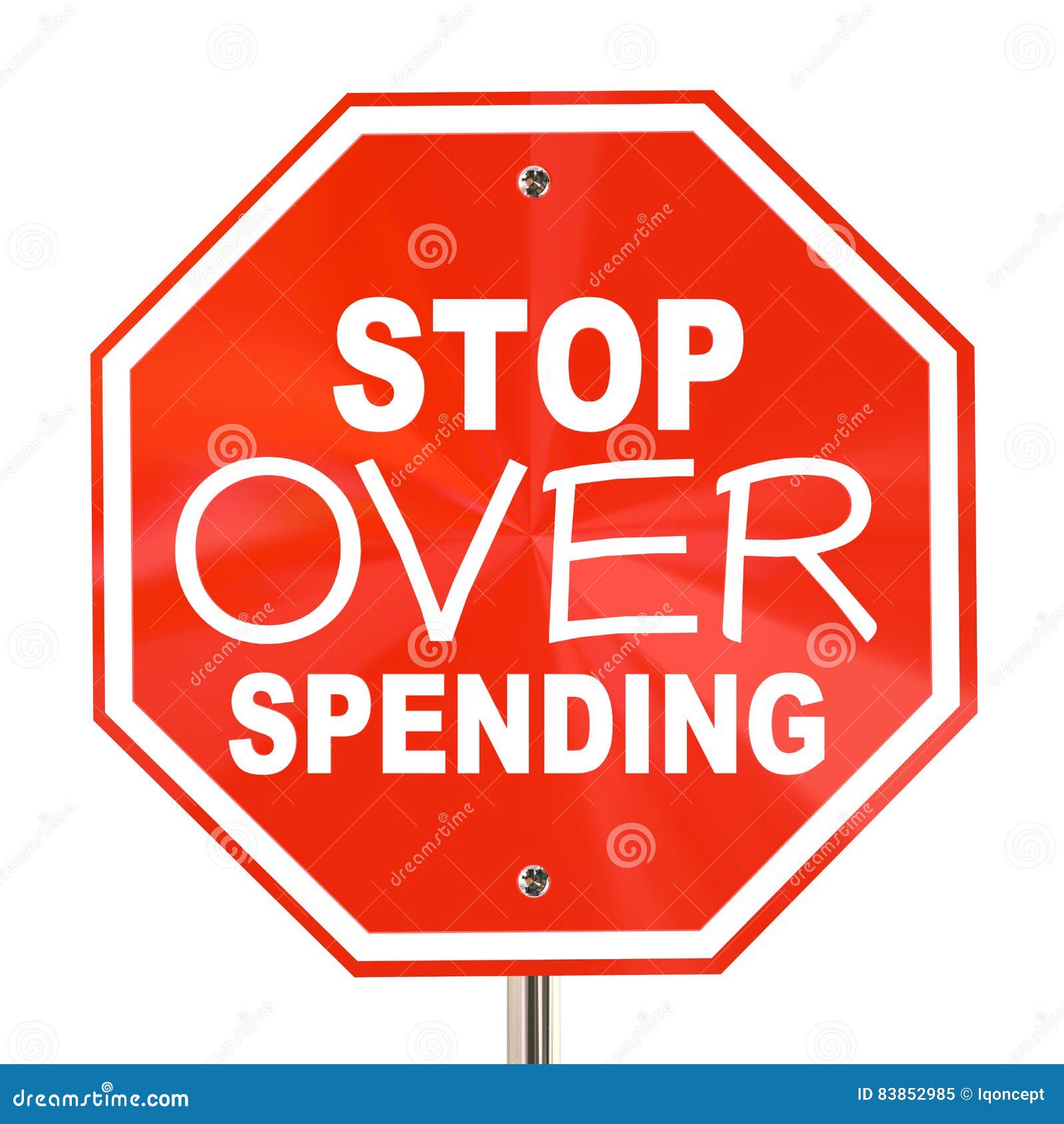 Stop Over Spending Sign Save More Money Budget Stock Illustration ...