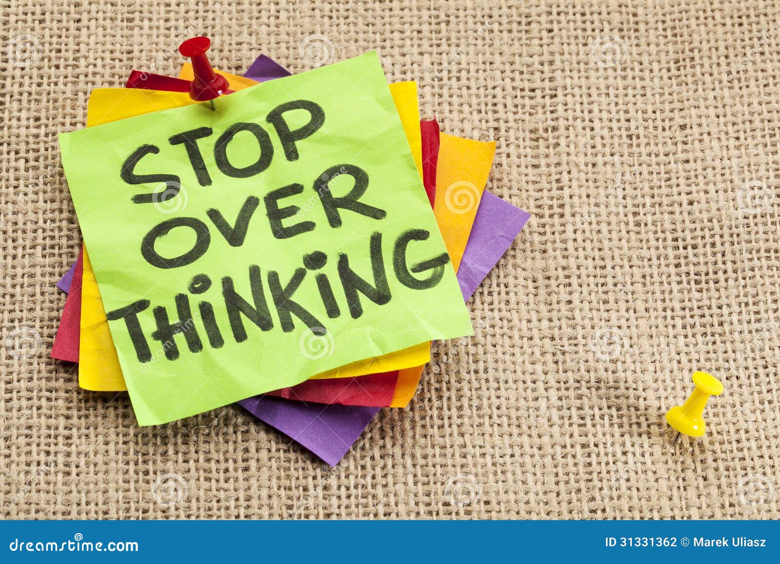 Stop overthinking reminder stock photo. Image of reminder - 31331362