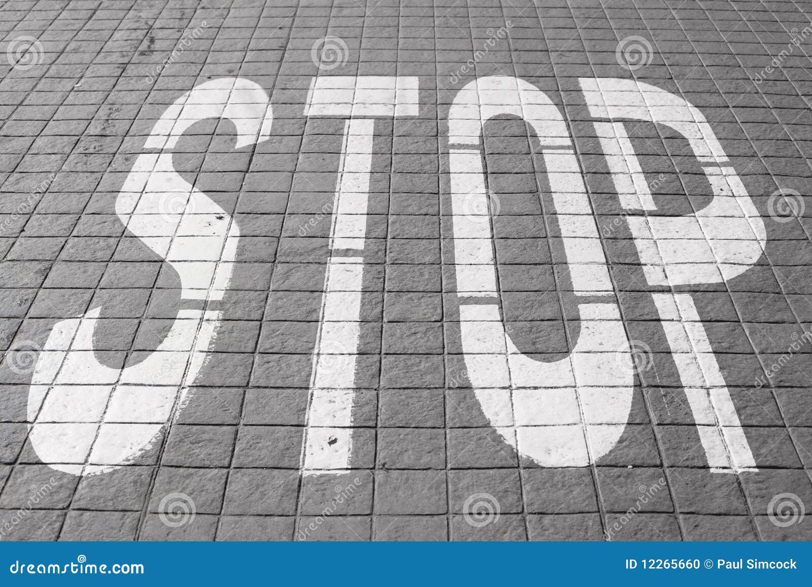 Stop Painted on Road stock photo. Image of daytime, detail - 12265660