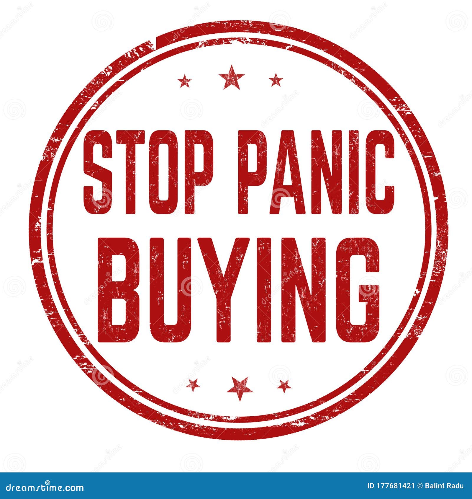 Stop Panic Red Sign With White Palm Hand Inside. Road Sign STOP. Vector ...