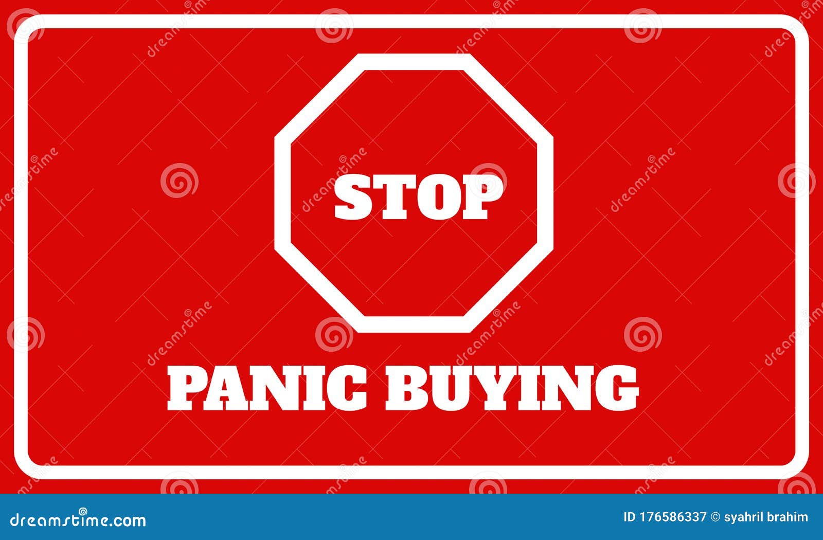 Stop Panic Red Sign With White Palm Hand Inside. Road Sign STOP. Vector ...