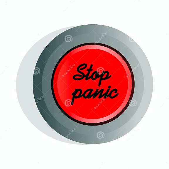 Stop Panic Power Red Button. Stock Illustration - Illustration of ...