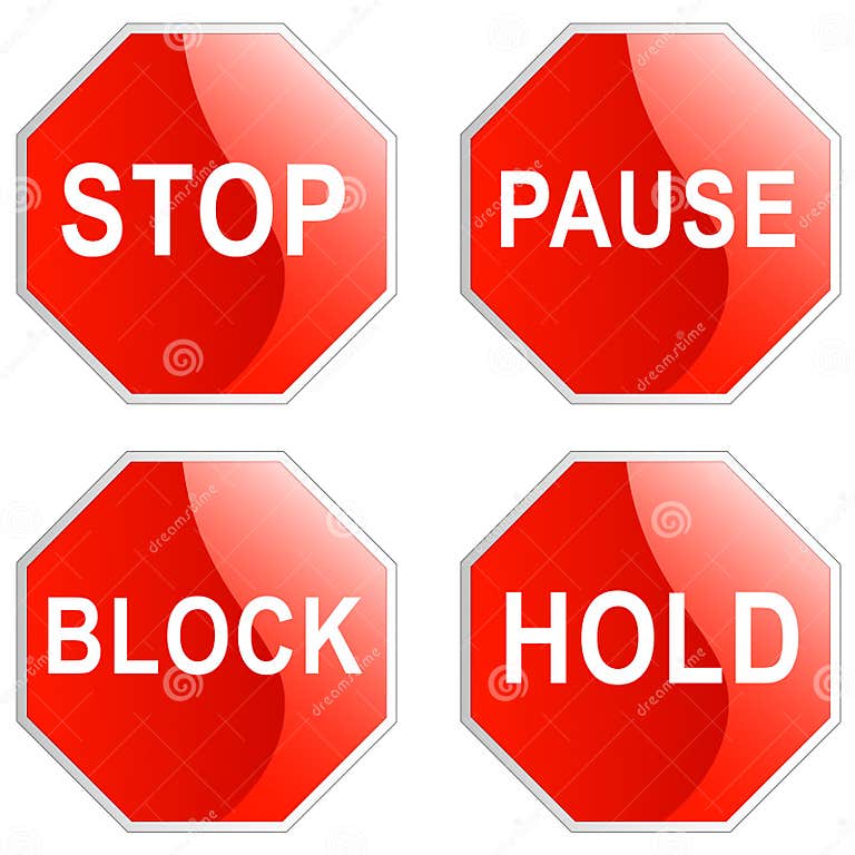 Stop, Pause, Block and Hold Sign Stock Vector - Illustration of halt ...