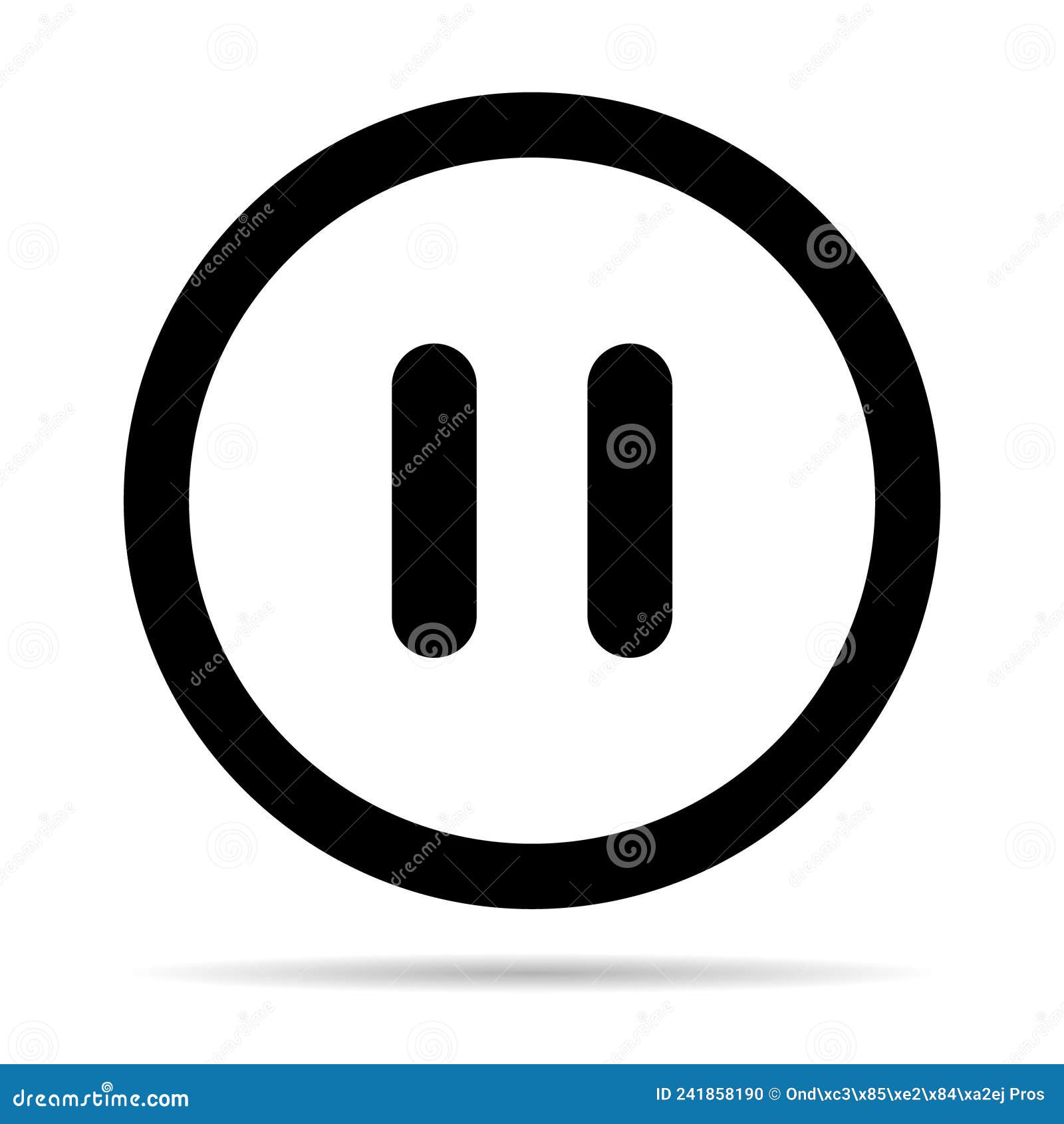 Stop and Pause Icon with Shadow, Interface Media Button, Internet ...