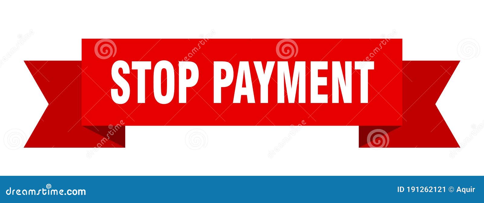 Stop payment ribbon. stock vector. Illustration of banner - 191262121