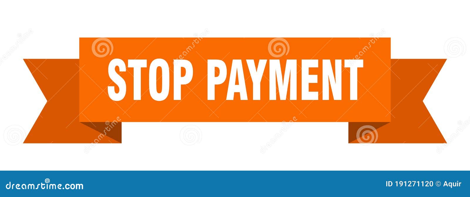 Stop payment ribbon. stock vector. Illustration of payment - 191271120