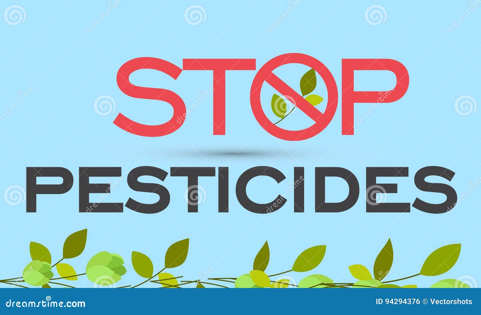 Stop Pesticides on Plants stock vector. Illustration of ecology - 94294376