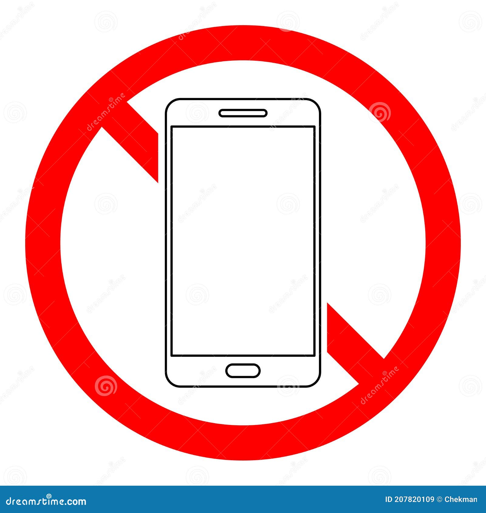 Stop Phone Sign. No Phone. No Smartphone Sign. Vector Illustration ...