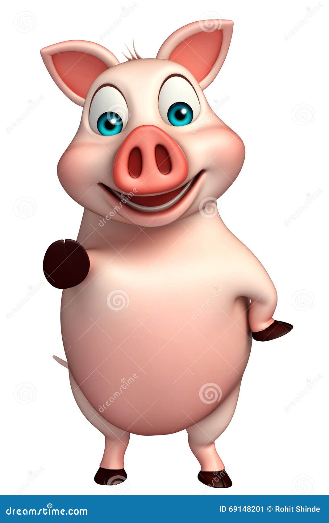 Stop Pig cartoon character stock illustration. Illustration of toon ...