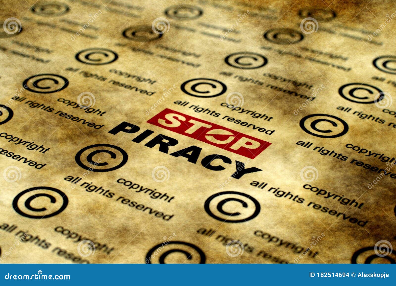 Stop piracy stock photo. Image of isolated, protection - 182514694