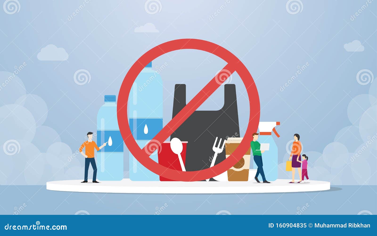 Stop Plastic Campaign with Various Bottles Plastics and Other with Team ...