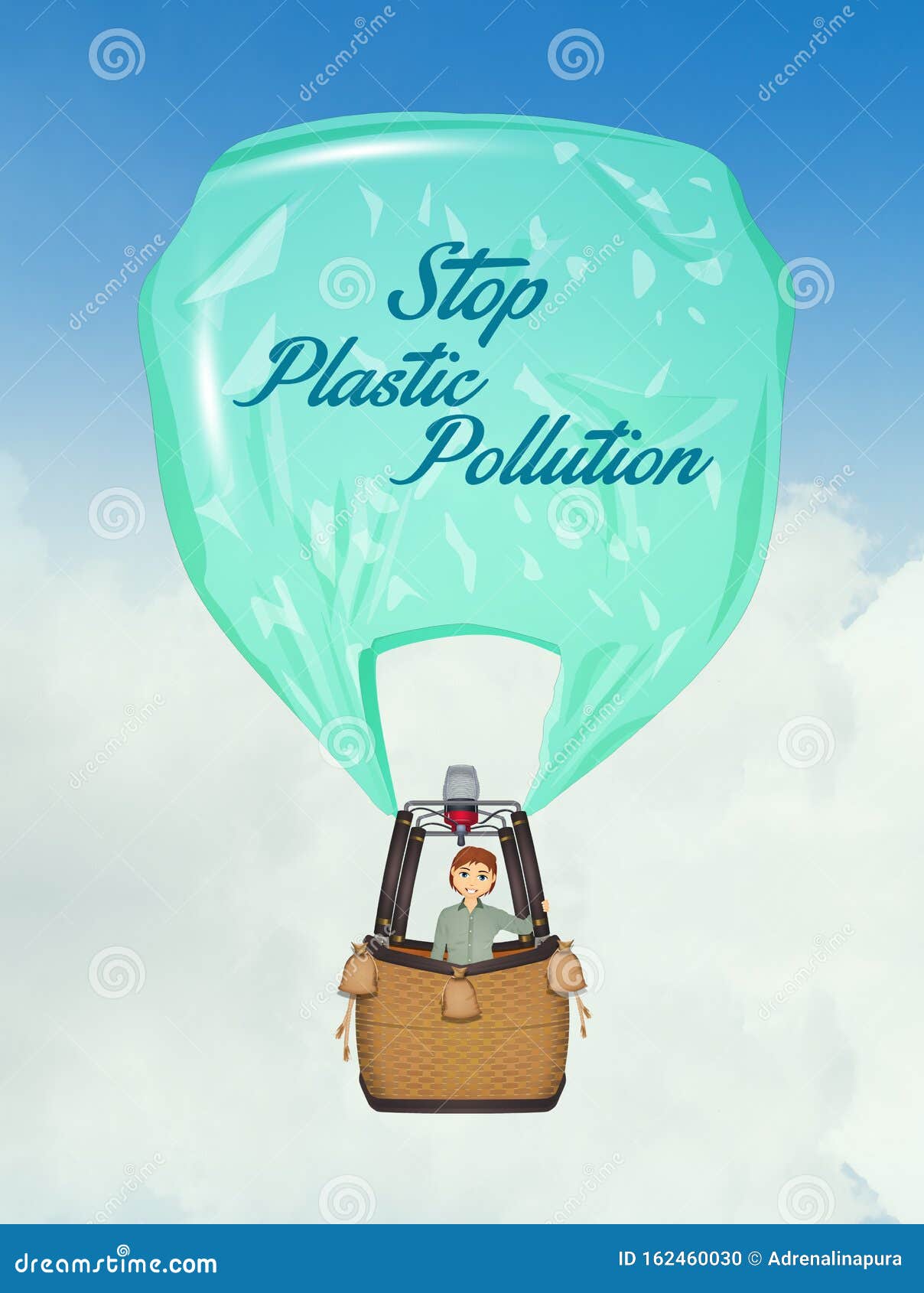 Stop plastic pollution stock illustration. Illustration of transport ...
