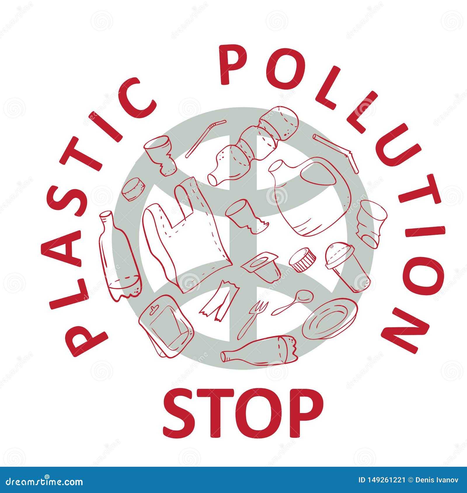 Stop Plastic Pollution Banner Template Stock Vector - Illustration of ...