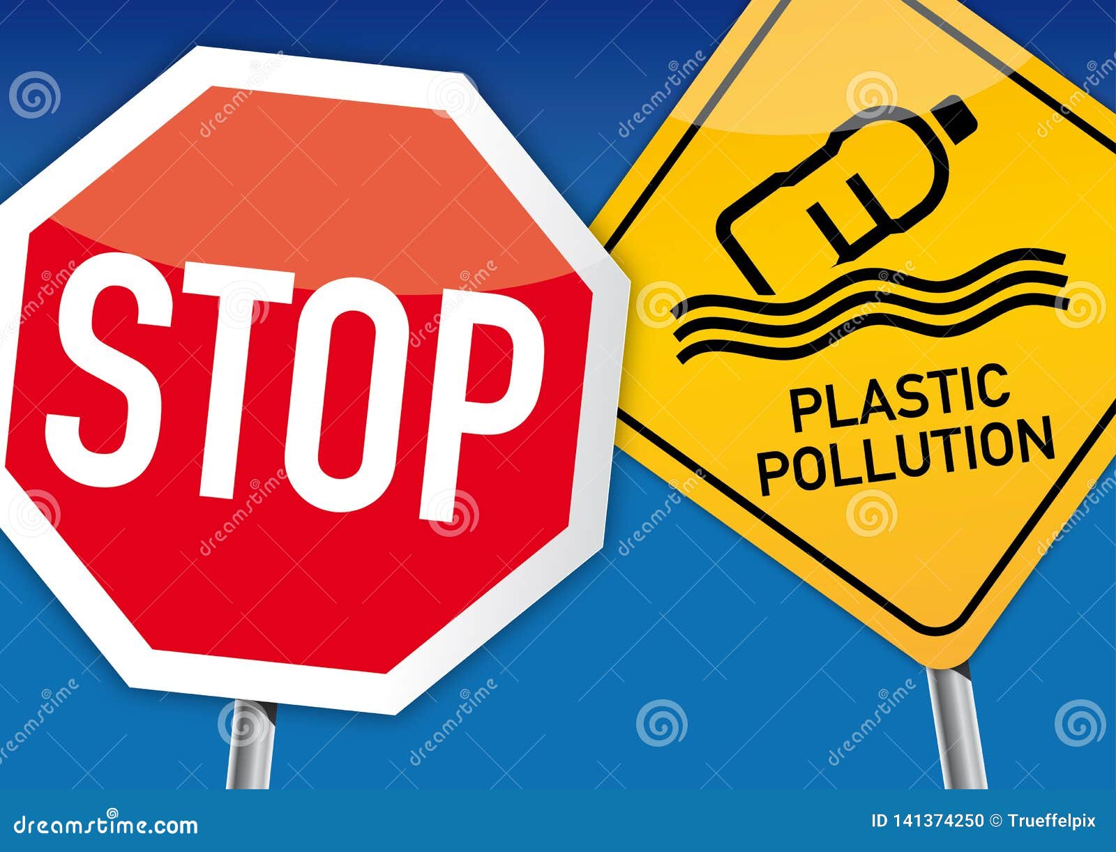 Stop Plastic Pollution - Illustration Stock Illustration - Illustration ...