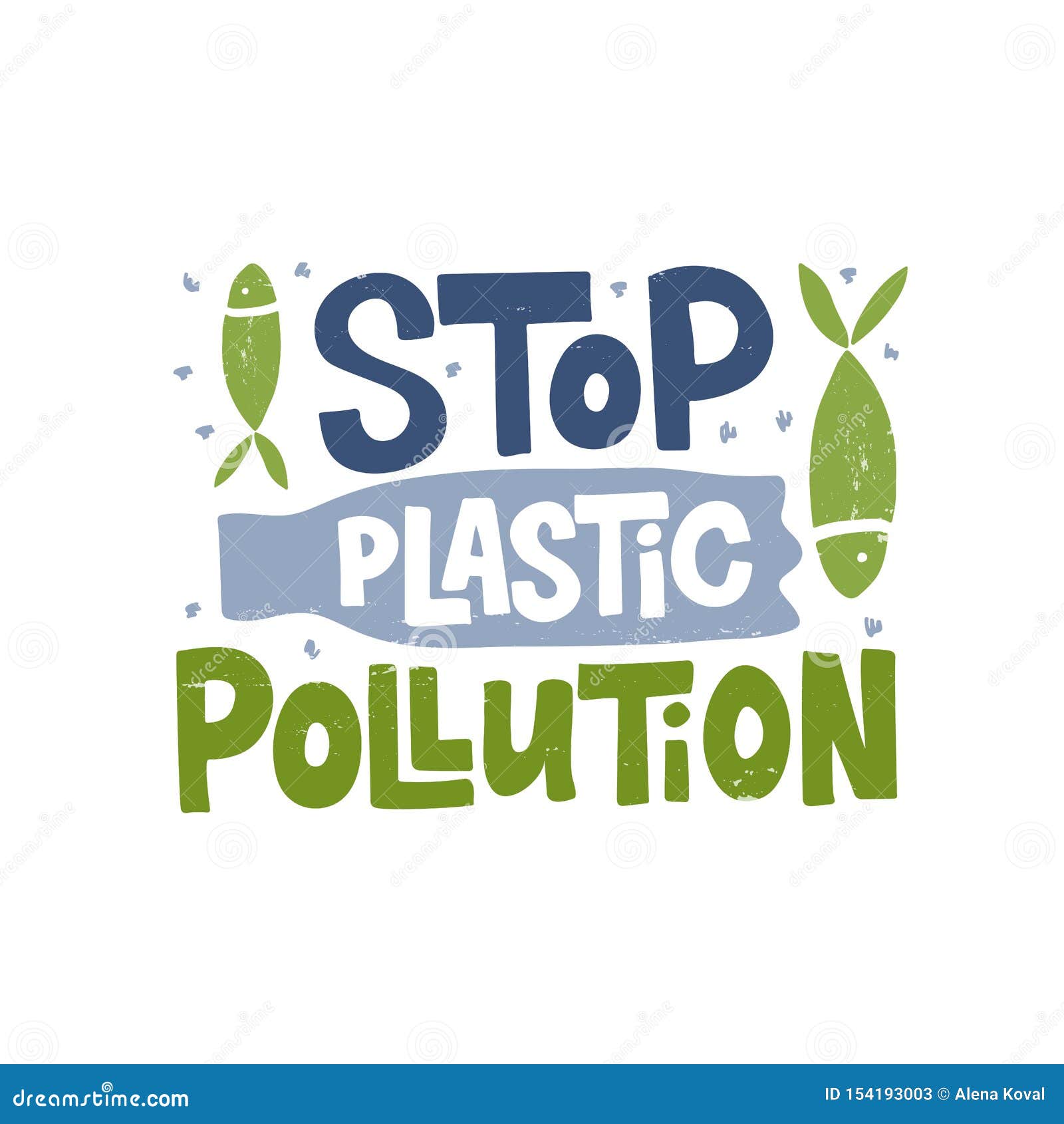 Stop Plastic Pollution Word Concept Banner Stock Vector - Illustration ...
