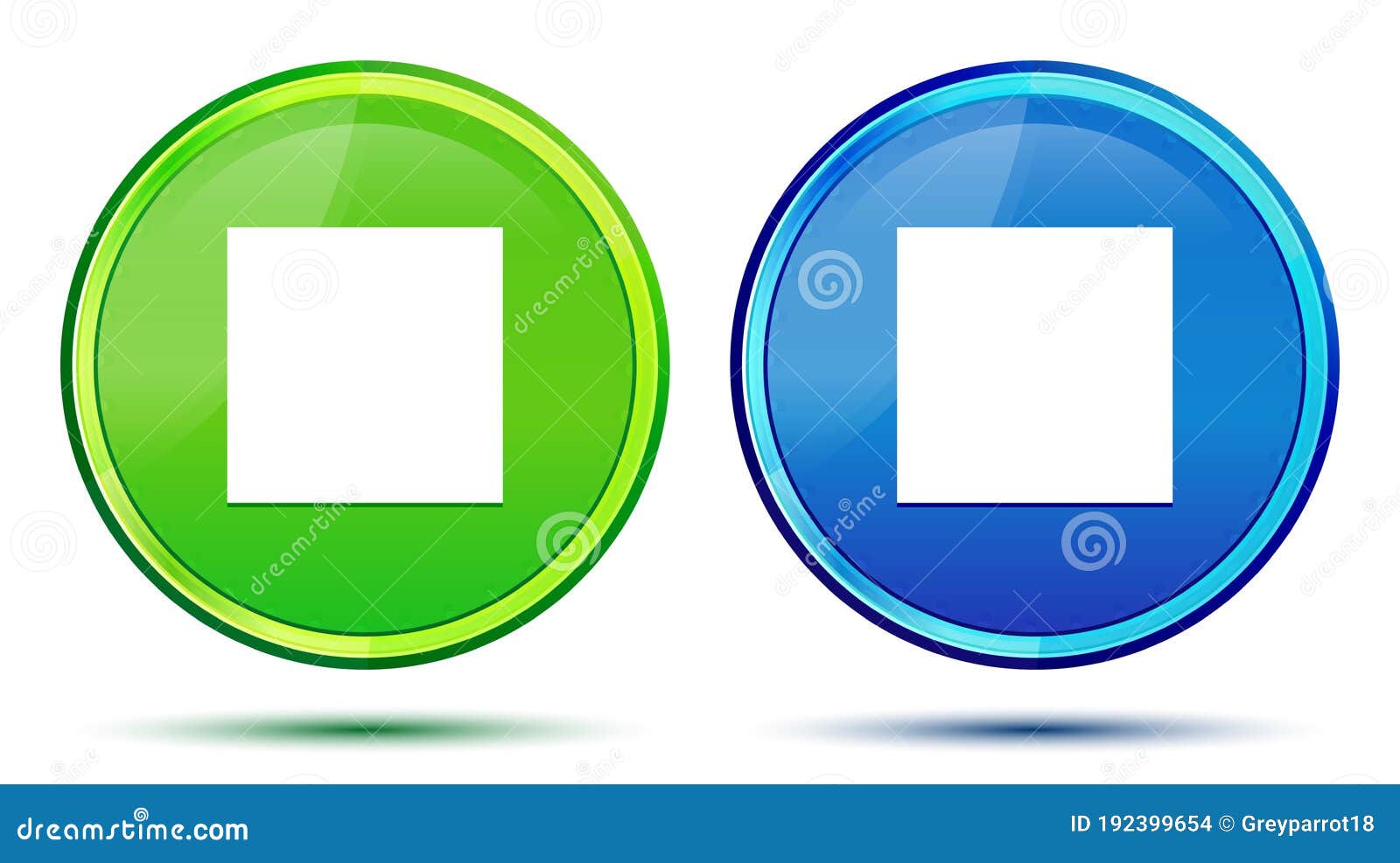 Stop Play Icon Creative Natural Round Button Set Illustration Stock ...