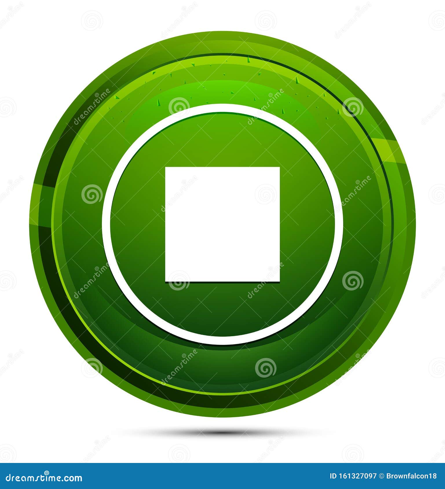 Stop Play Icon Glassy Green Round Button Illustration Stock Vector ...