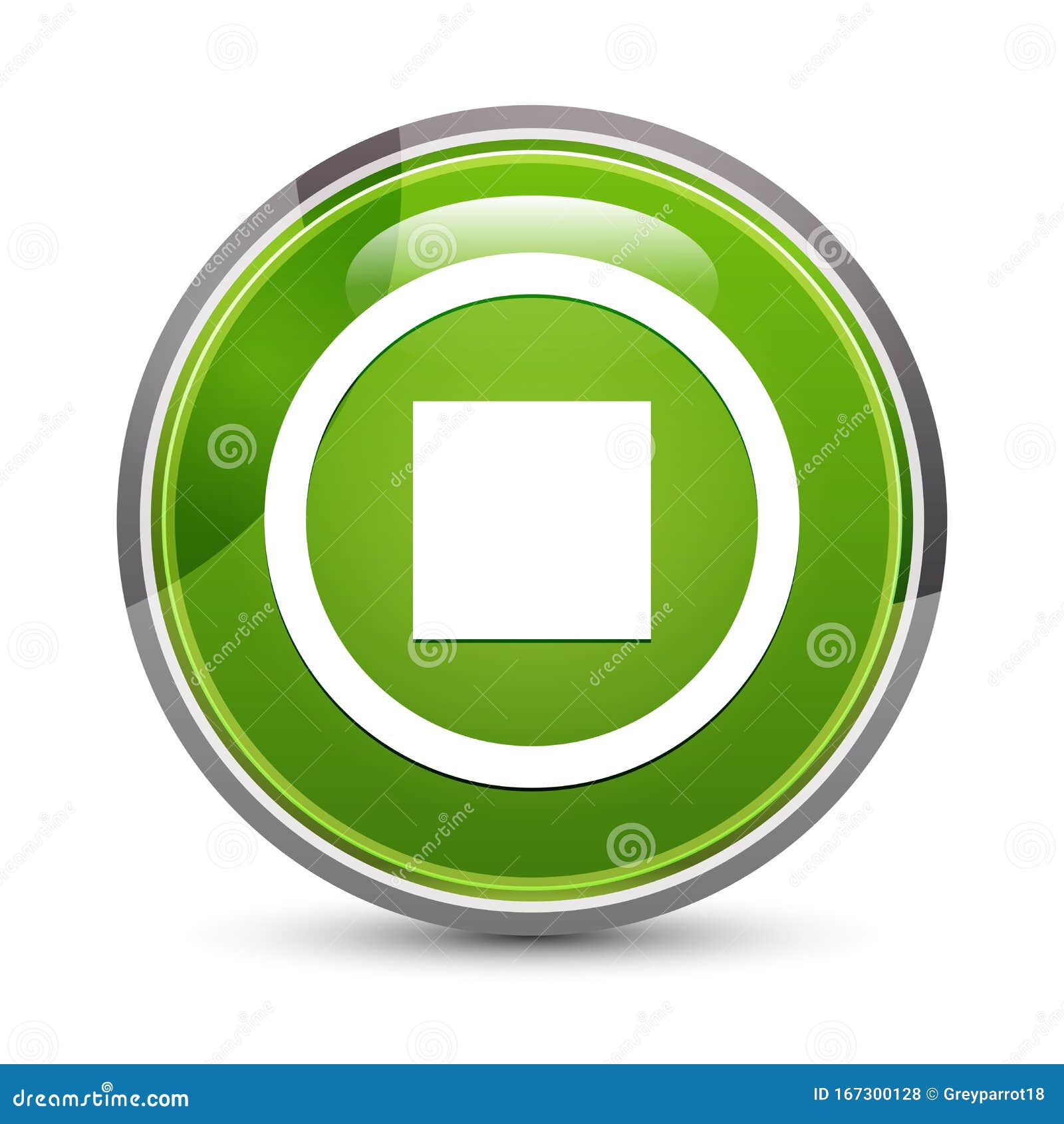 Stop Play Icon Elegant Green Round Button Vector Illustration Stock ...