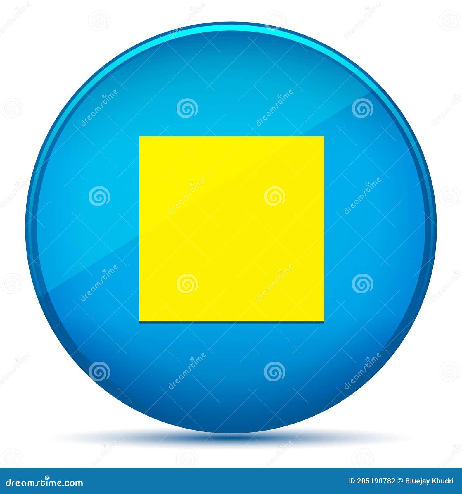 Stop Play Icon Modern Flat Cyan Blue Round Button Stock Illustration ...