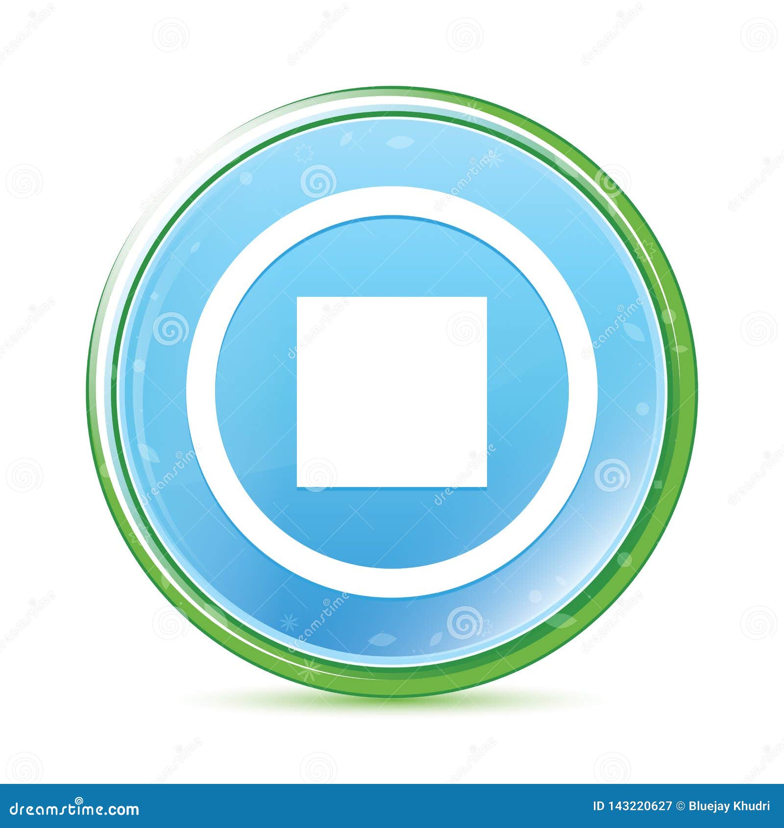 Stop Play Icon Natural Aqua Cyan Blue Round Button Stock Illustration ...