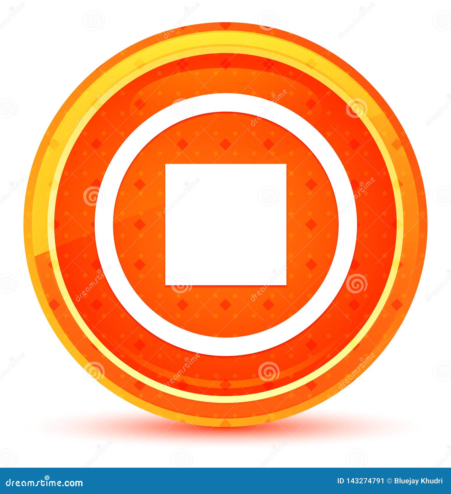 Stop Play Icon Natural Orange Round Button Stock Illustration ...