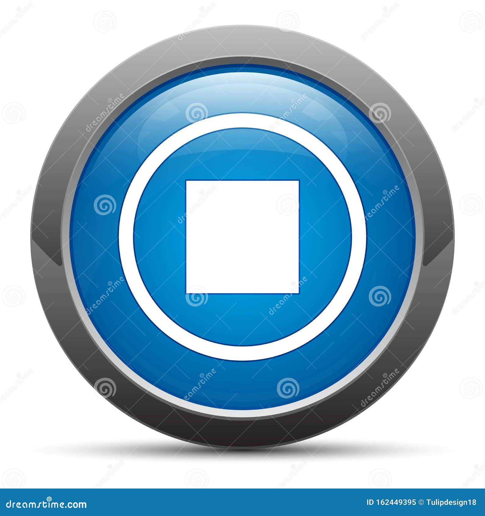Stop Play Icon Premium Blue Round Button Vector Illustration Stock ...
