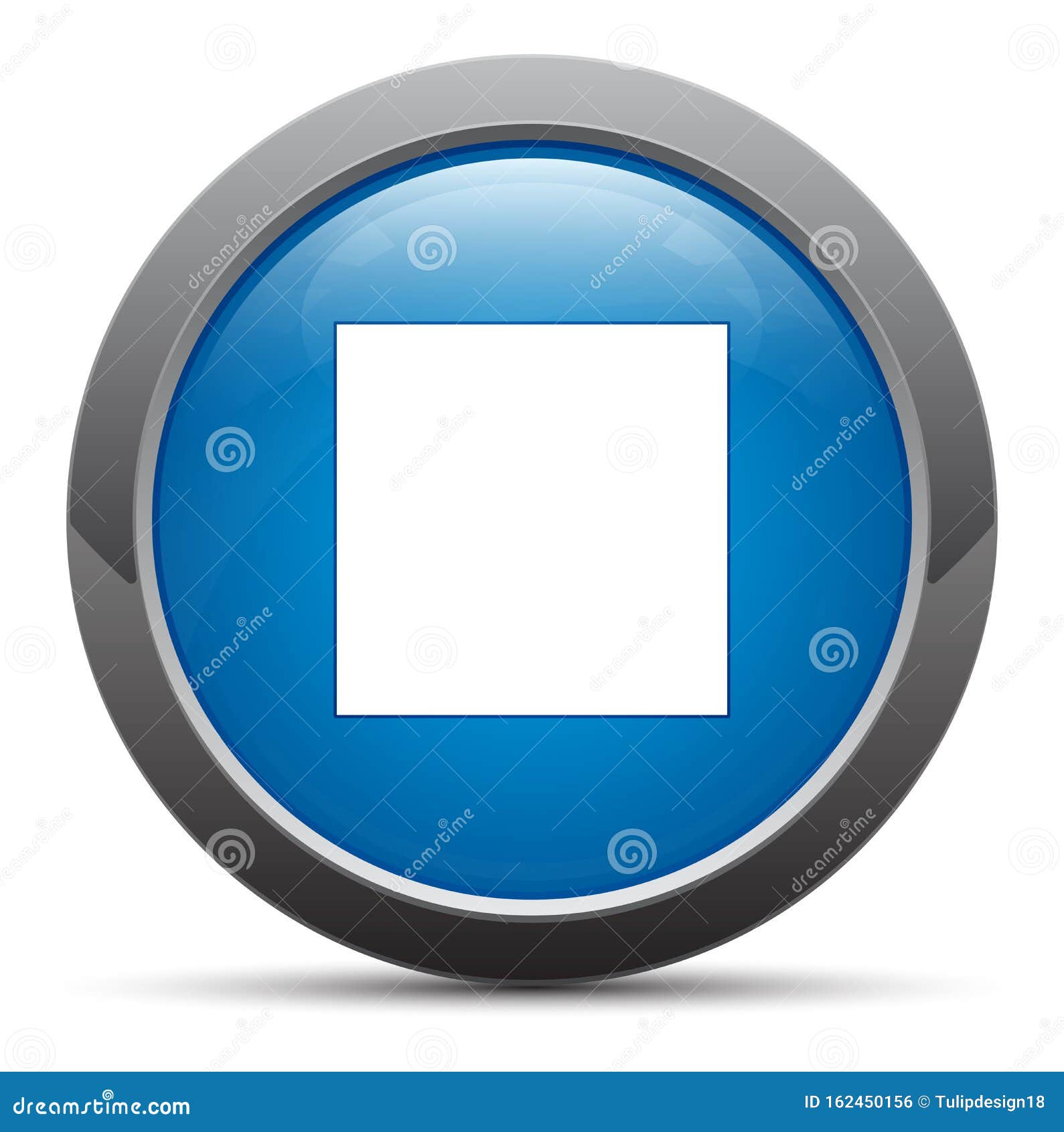 Stop Play Icon Premium Blue Round Button Vector Illustration Stock ...