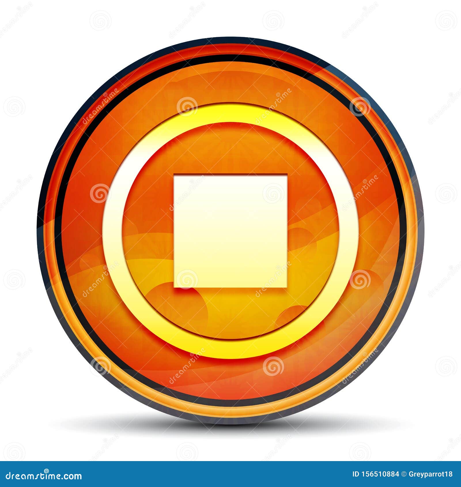 Stop Play Icon Shiny Bright Orange Round Button Illustration Stock ...