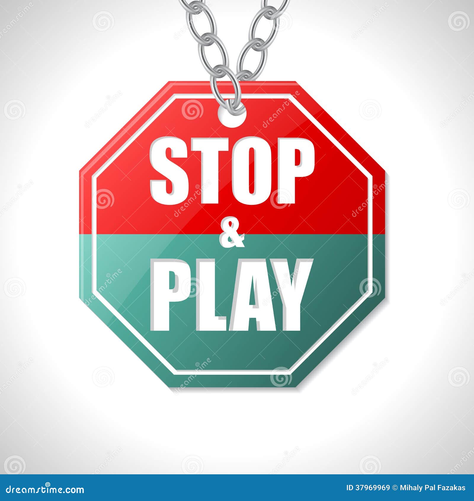 Stop and play traffic sign stock vector. Illustration of turquoise ...