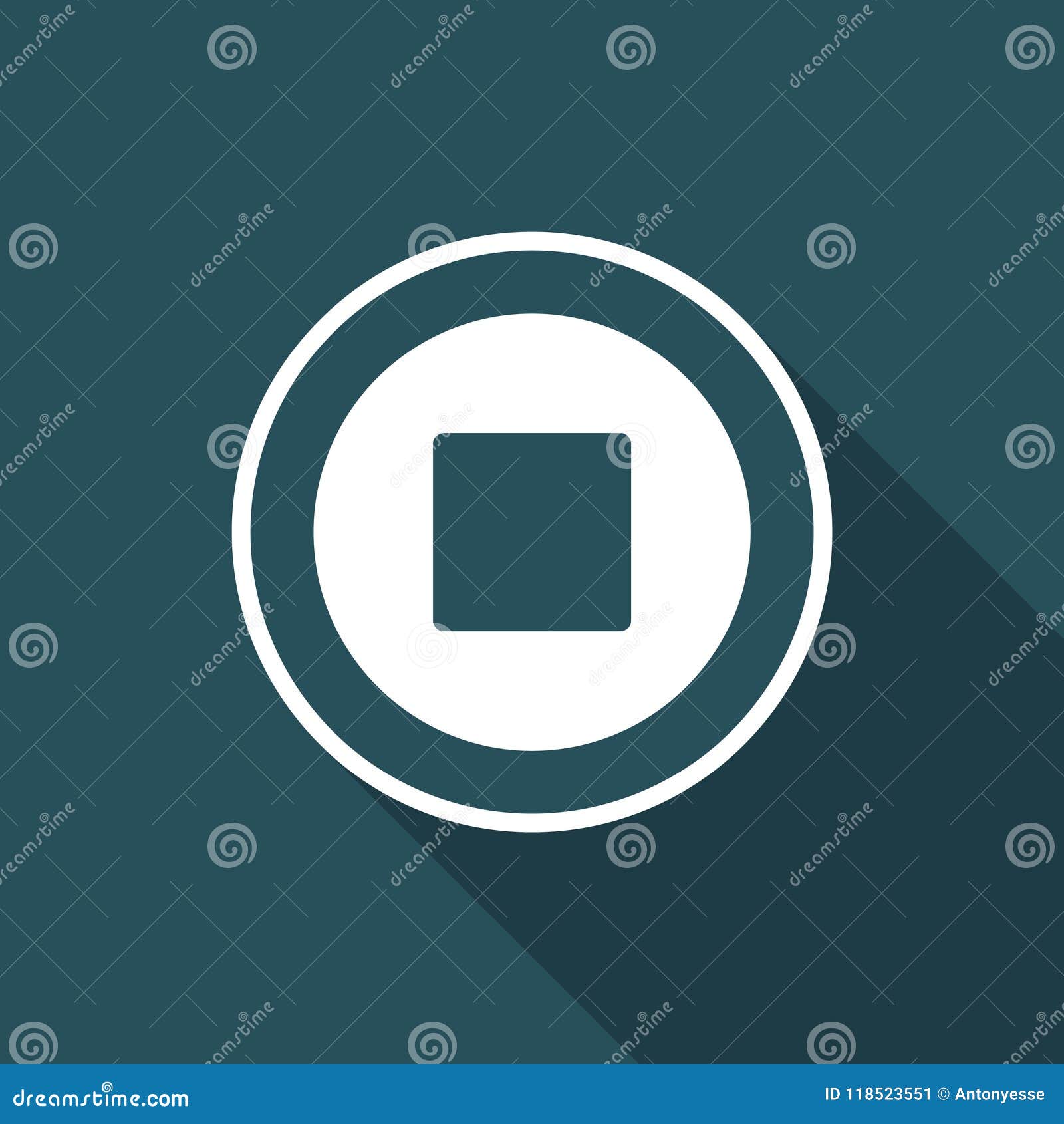 Stop player button icon stock vector. Illustration of isolated - 118523551