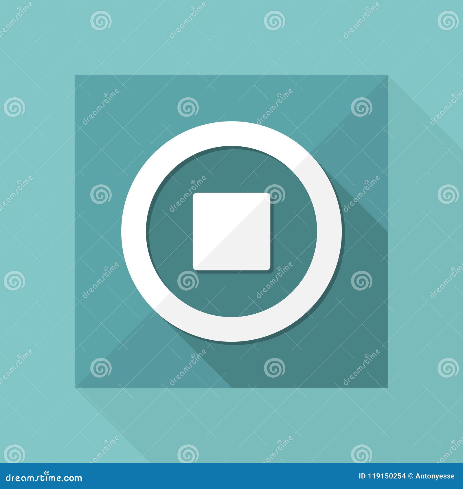 Stop player button icon stock vector. Illustration of isolated - 119150254