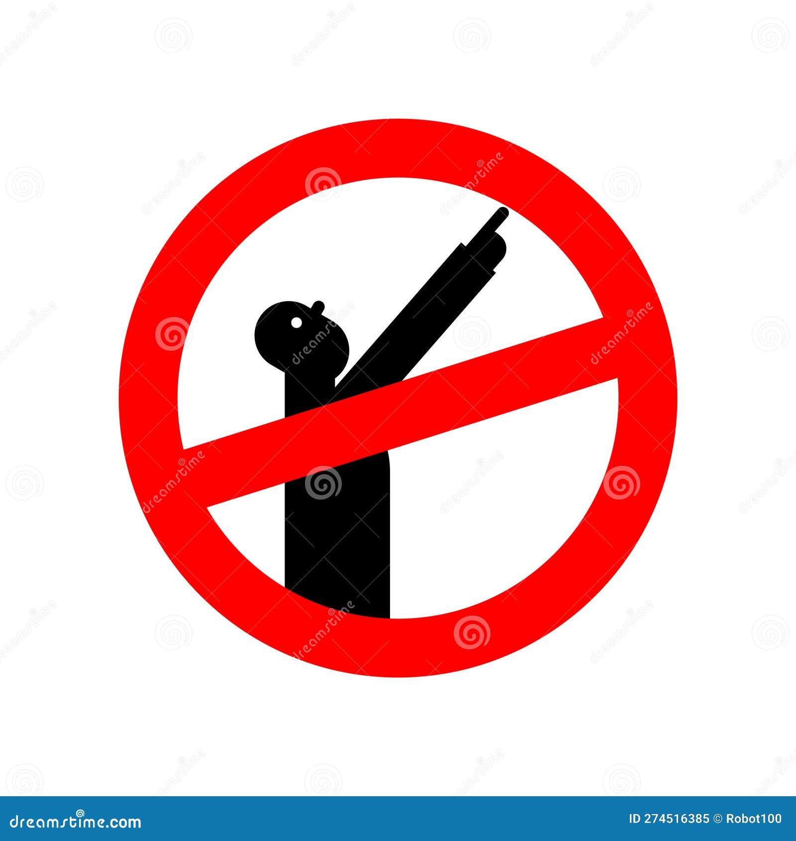 Stop Points Up. Red Road Ban Sign Stock Vector - Illustration of ...