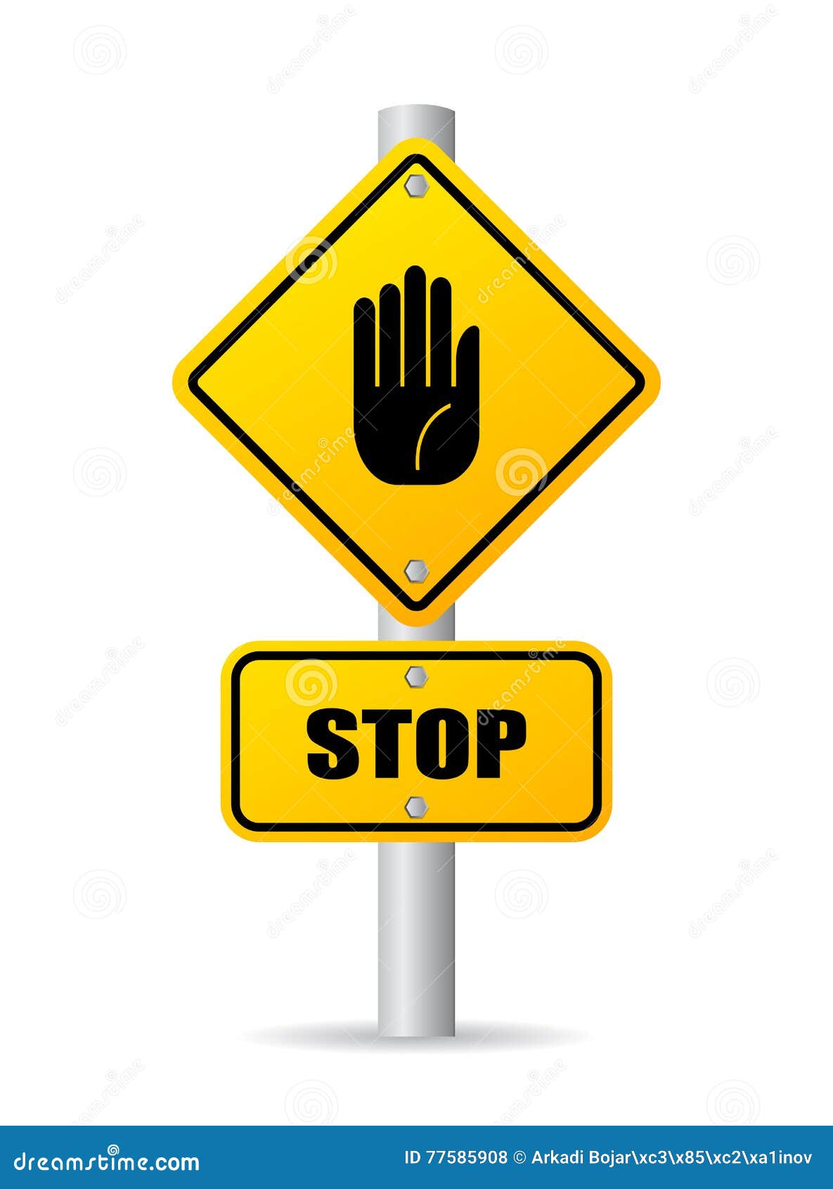 Stop pole road sign stock vector. Illustration of permitted - 77585908